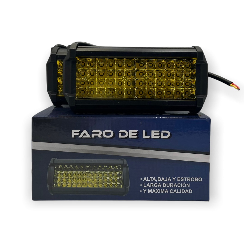 Faro ámbar LED rectangular de 48 LED función fijo + estrobo | Levzen